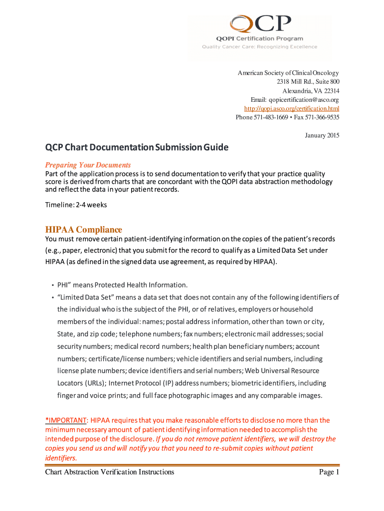 Fillable Online instituteforquality QCP Chart Documentation Submission ...