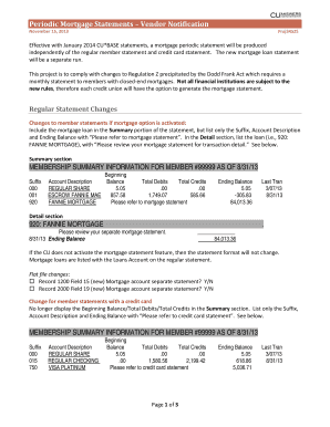 Fillable Online Periodic Mortgage Statements Vendor Notification Fax ...