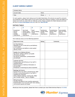 Fillable Online CLIENT SERVICE SURVEY Fax Email Print - pdfFiller