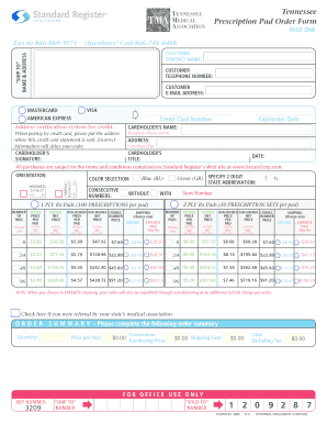 Fillable Online Rx Pad Order Form - ScripPlus from Standard Register ...