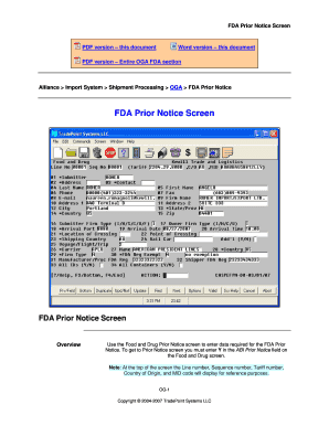 Fillable Online OGA FDA PN screen.doc Fax Email Print - pdfFiller