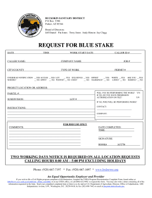 Fillable Online BSD BLUE STAKE LOCATION REQUEST FORM Fax Email Print ...