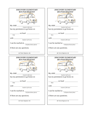 Fillable Online discoveryptsa Bus Pass Request form - Discovery ...