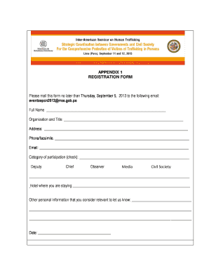 Fillable Online APPENDIX 1 REGISTRATION FORM - rreegobpe Fax Email ...