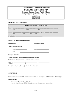 Fillable Online sdarockets Application for Employment - SDA High School Fax Email Print - pdfFiller