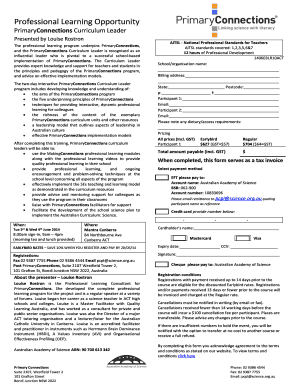 Fillable Online Professional Learning Opportunity ...