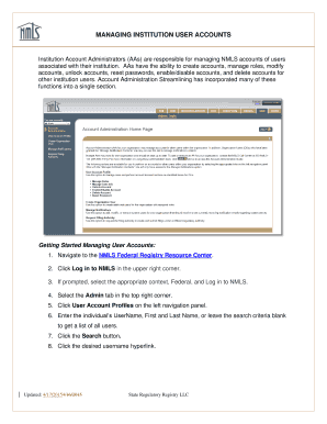 Fillable Online MANAGING INSTITUTION USER ACCOUNTS Fax Email Print ...
