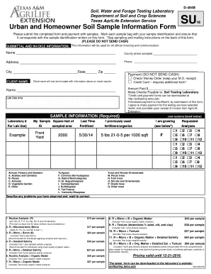 Fillable Online Soil, Water and Forage Testing Laboratory Department of ...