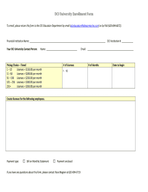 Fillable Online DCI University Enrollment Form - bdatacenterincbbcomb ...