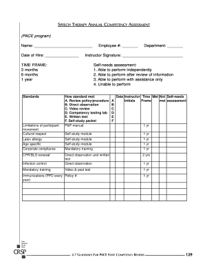Fillable Online npaonline SPEECH THERAPY ANNUAL COMPETENCY ASSESSMENT ...