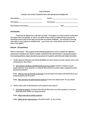 Fillable Online Note to interviewer The purpose of the following Fax ...