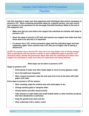 Fillable Online Urinary Tract Infection (UTI) Prevention Fax Email ...