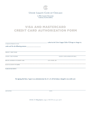 Fillable Online ulcc VISA AND MASTERCARD CREDIT CARD AUTHORIZATION FORM ...