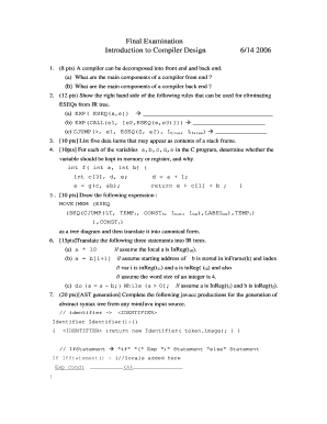 Fillable Online Introduction to Compiler Design Fax Email Print - pdfFiller