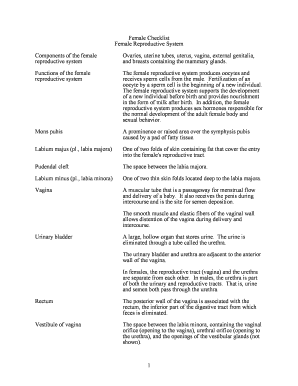 Fillable Online Female Checklist Fax Email Print - pdfFiller