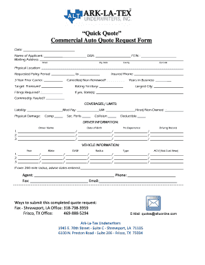 Fillable Online Comm Auto Quick Quote Form - baltuonlinebbcomb Fax ...