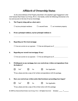 Fillable Online Affidavit of Ownership Status - National Real Estate ...