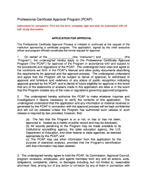 Fillable Online ahimafoundation Professional Certificate Approval ...