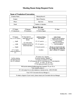 Fillable Online Meeting Room Setup Request Form - Coal Handling amp ...