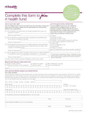 Fillable Online Download an application form - rt health fund Fax Email ...