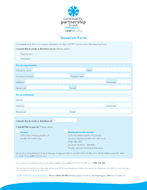 Fillable Online Donation Form - Lucrf Super Fax Email Print - pdfFiller