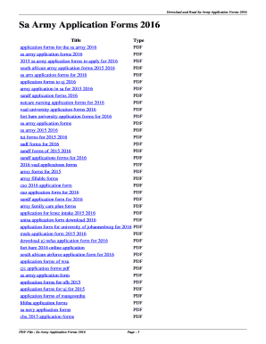 Fillable Online Sa Army bApplicationb Forms b2016b Fax Email Print - pdfFiller