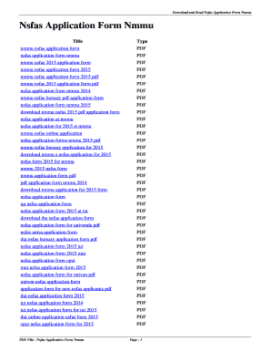 Fillable Online Nsfas bApplicationb Form Nmmu Fax Email Print - pdfFiller