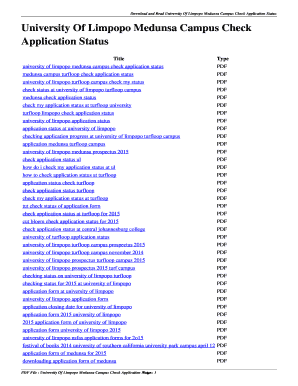 Fillable Online University Of Limpopo Medunsa Campus Check ...