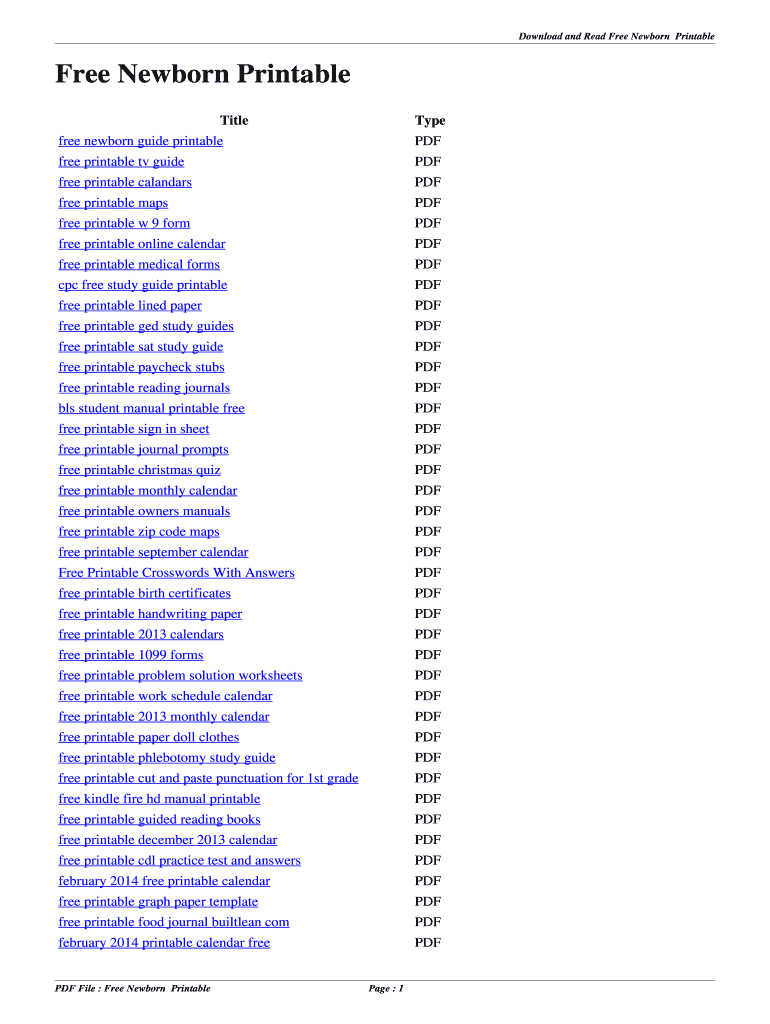 Fillable Online Free Newborn Printable free newborn printable Fax Email ...