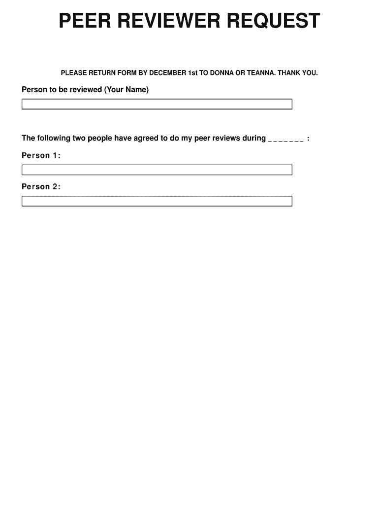 Fillable Online Peer Reviewer Request Form Fax Email Print - pdfFiller