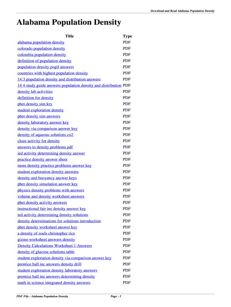 Fillable Online Alabama Population Density alabama population density ...