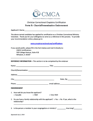 Fillable Online cmcainternational Christian Correctional Chaplains ...