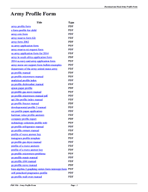 Fillable Online Army Profile Form Fax Email Print - pdfFiller