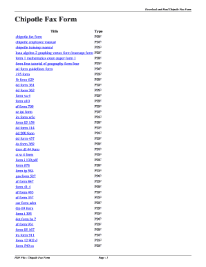 Fillable Online Chipotle Fax Form Fax Email Print - pdfFiller