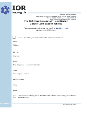 Fillable Online Ambassador form ambassador form Fax Email Print - pdfFiller