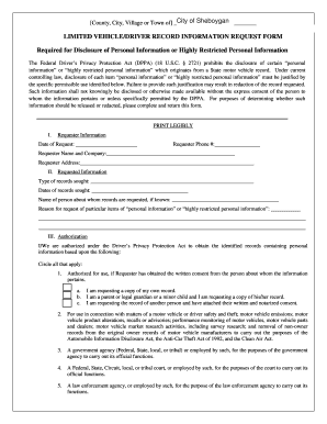 Fillable Online The Federal Drivers Privacy Protection Act (DPPA) (18 U ...