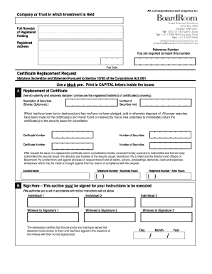 Fillable Online Certificate Replacement - Individualsdoc Fax Email ...