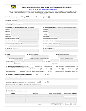 Fillable Online Non-Personal Account Opening Package - Jamaica National ...