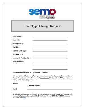 Fillable Online Unit Type Change Request Fax Email Print - pdfFiller