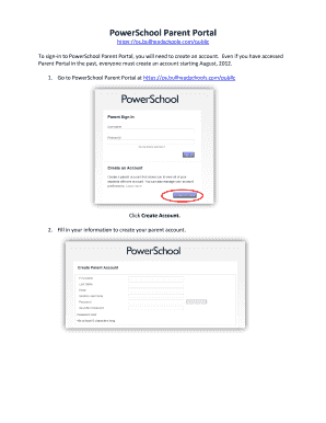 Fillable Online To sign-in to PowerSchool Parent Portal, you will need to create an account Fax ...