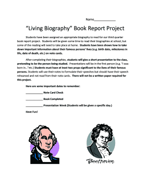 Fillable Online go-mcs Living Biography Book Report Project - MCS Fax ...