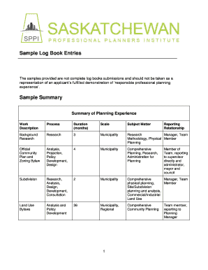 Fillable Online Sample Log Book Entries Fax Email Print - pdfFiller