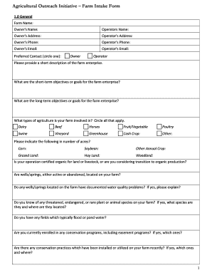 Fillable Online winooskinrcd Agricultural Outreach Initiative Farm ...