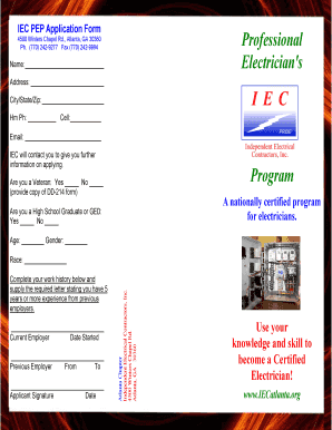 Fillable Online iecatlanta IEC PEP Application Form Fax Email Print ...