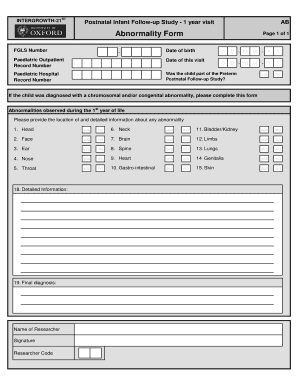 Fillable Online Abnormality Form - medscinetnet Fax Email Print - pdfFiller