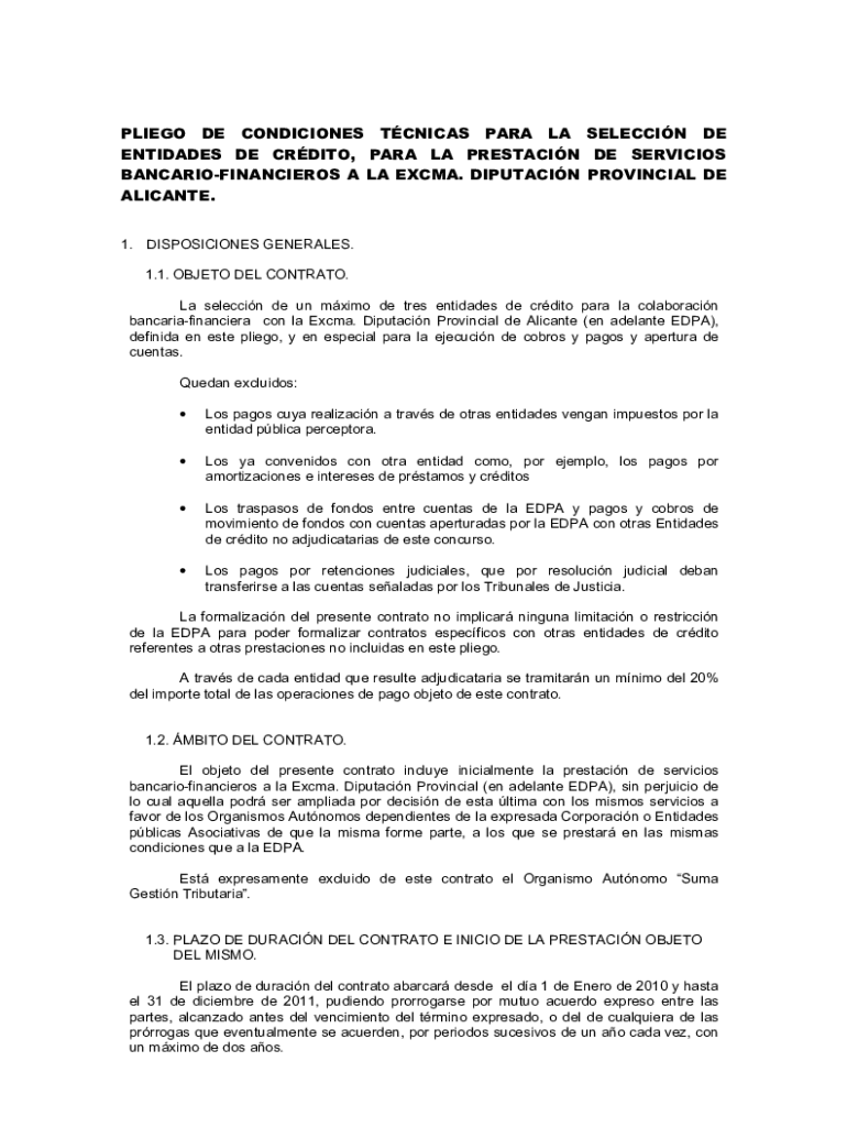 Fillable Online 16 PLIEGO DE CONDICIONES TCNICAS PARA LA SELECCIN DE Fax Email Print - pdfFiller