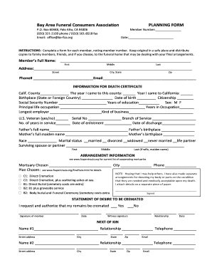 Fillable Online ba-fca PLANNING FORM BAFCA - ba-fca Fax Email Print ...