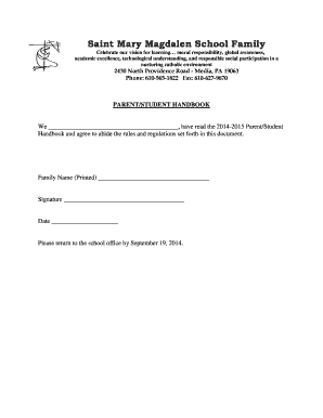 Fillable Online Handbook Read and Concur Form Fax Email Print - pdfFiller
