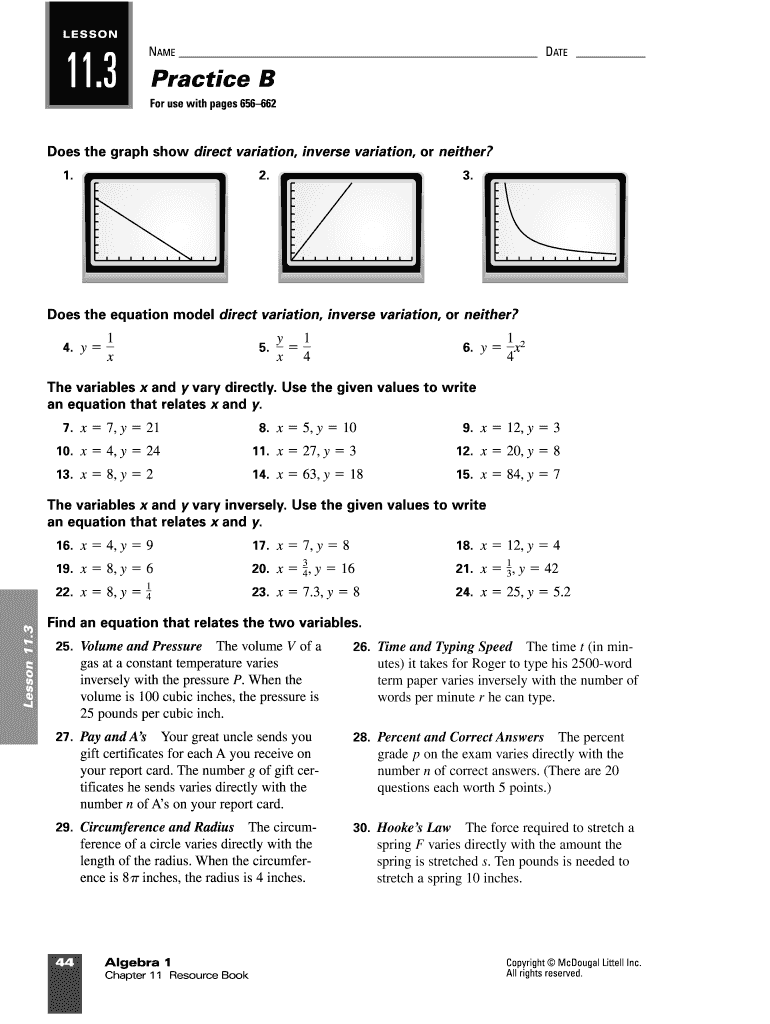 Fillable Online 3 Practice B For use with pages 656662 Does the graph ...