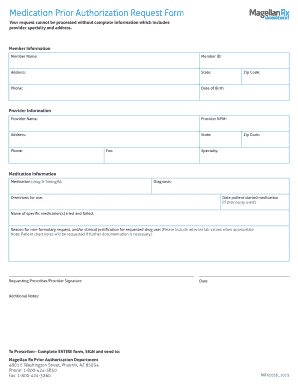 Fillable Online Medication Prior Authorization Request bFormb ...